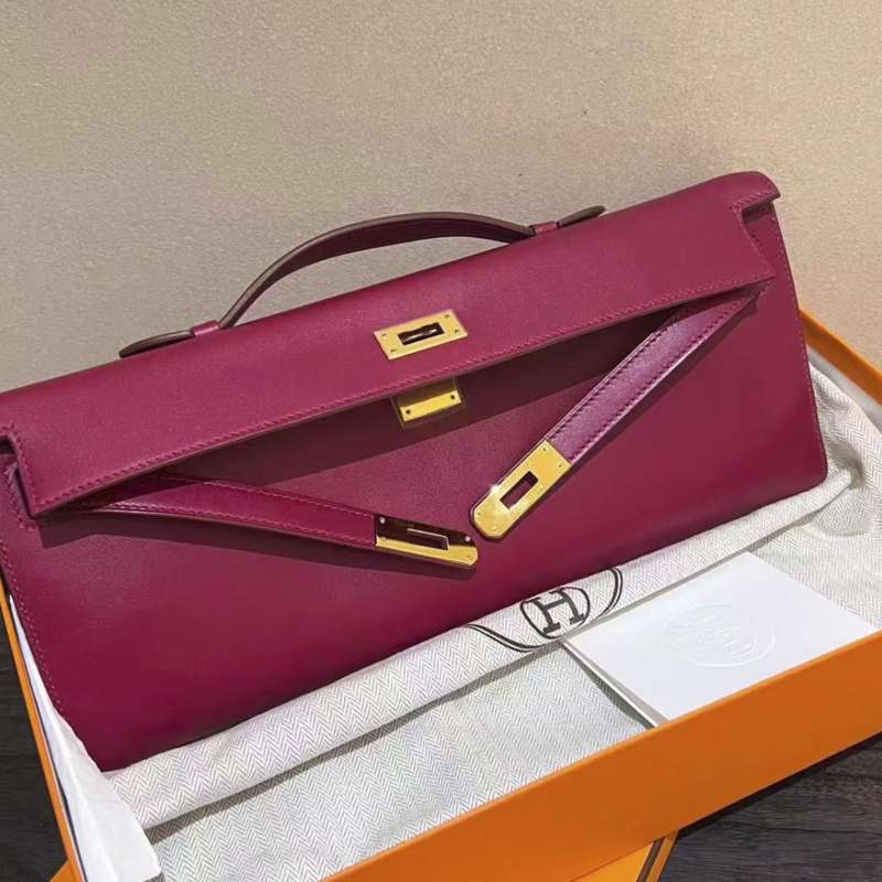 Frontrow - Hermès - Kelly Cut Rouge Grenat Stamp R